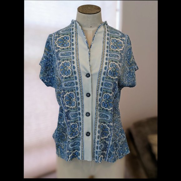 homemade | Tops | Vintage 6s 70s Gypsy Paisley Graphic Homemade Button ...